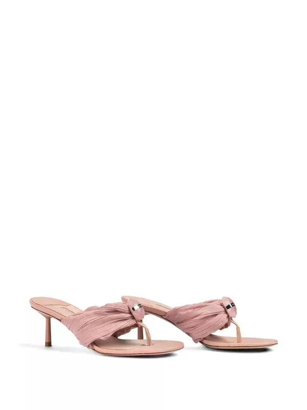 LE SILLA Numa Pleated Strap Thong Sandals - Pink
