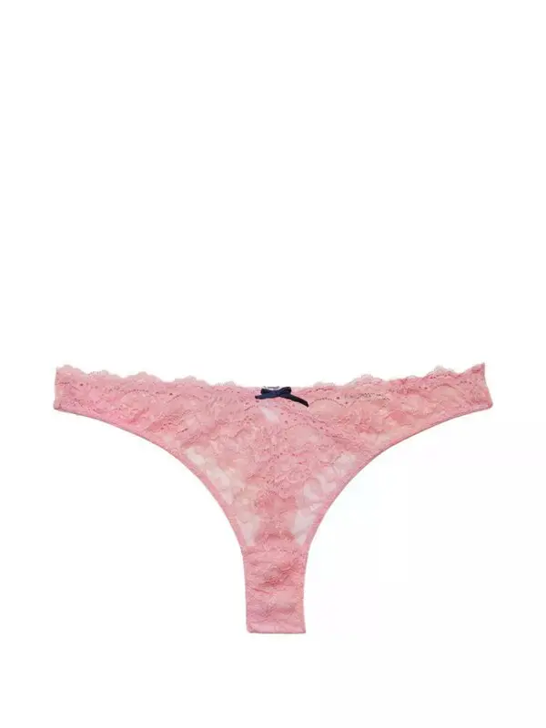 FLEUR DU MAL Bianca Lace Thong - Pink