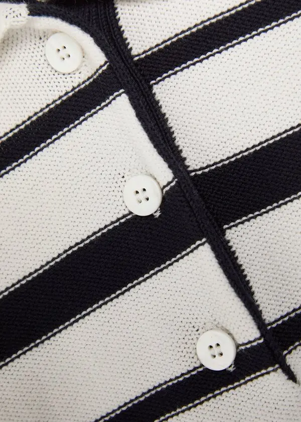 Max Mara Carioca Striped Stretch-cotton Polo Top - White