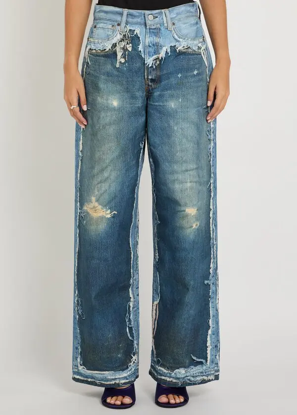 Acne Studios Printed Wide-leg Jeans