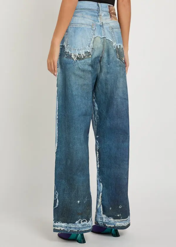 Acne Studios Printed Wide-leg Jeans