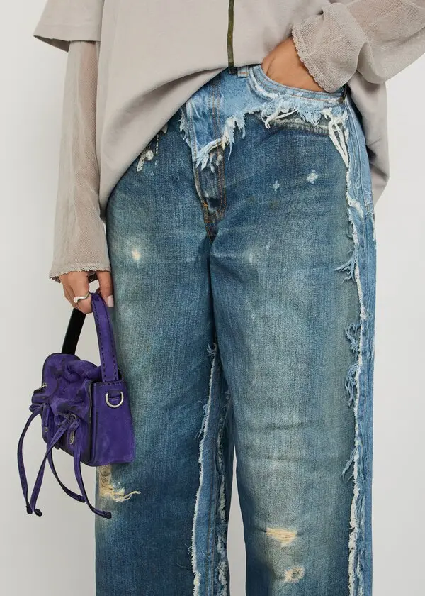Acne Studios Printed Wide-leg Jeans