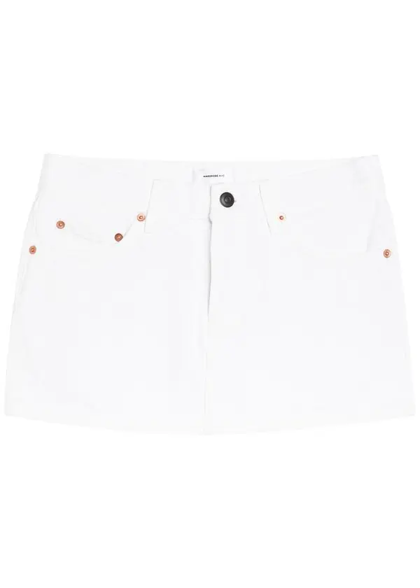 Wardrobe.NYC Denim Mini Skirt - White