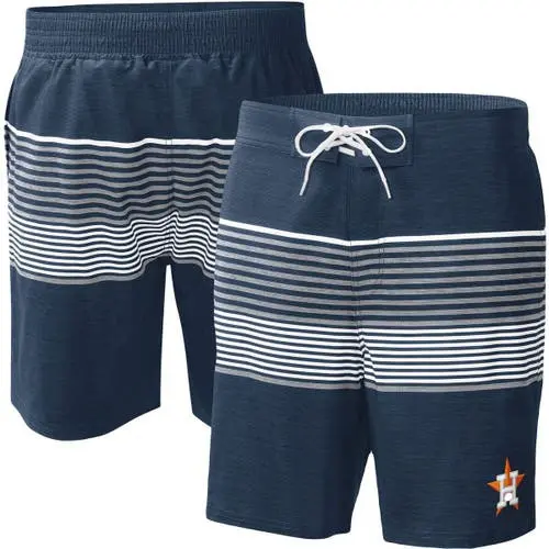 G-III SPORTS BY CARL BANKS Houston Astros Coastline Volley Swim Shorts - Navy