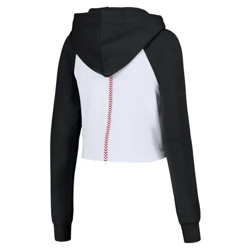 LUSSO San Francisco Giants Raglan Quarter-zip Cropped Pullover Hoodie