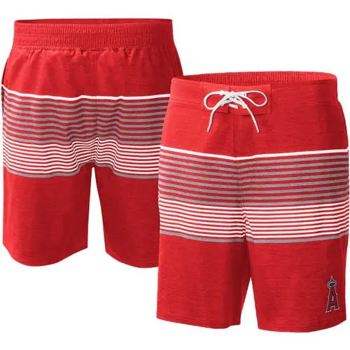 G-III SPORTS BY CARL BANKS Los Angeles Angels Coastline Volley Swim Shorts - Red