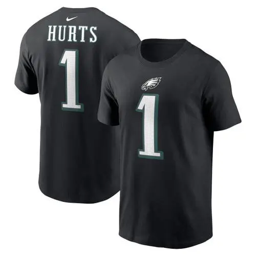 Nike Jalen Hurts Philadelphia Eagles Player Name & Number T-shirt - Black
