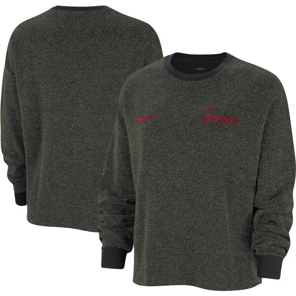 Nike Georgia Bulldogs Yoga Script Pullover Sweatshirt - Black