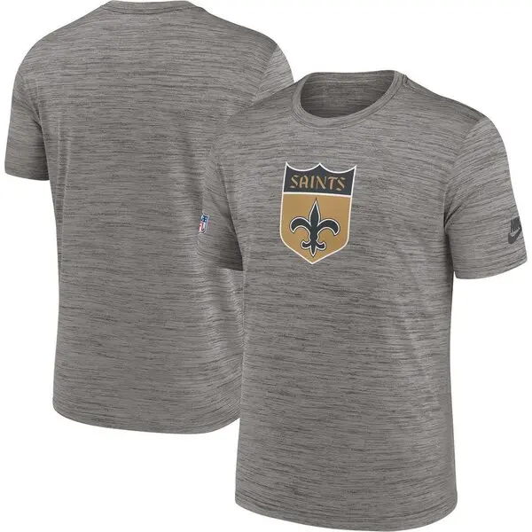 Nike New Orleans Saints 2023 Sideline Alternate Logo Performance T-shirt - Heather Charcoal