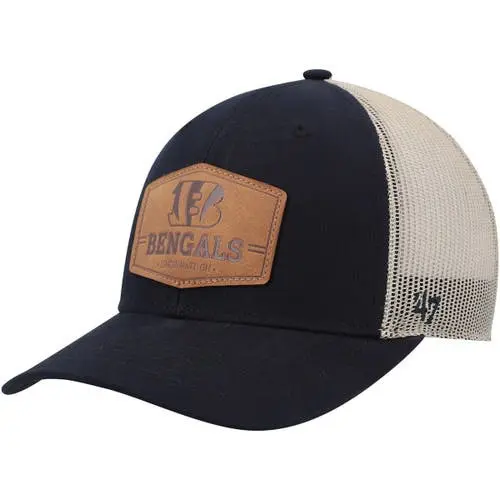'47 Natural Cincinnati Bengals Rawhide Trucker Adjustable Hat - Black