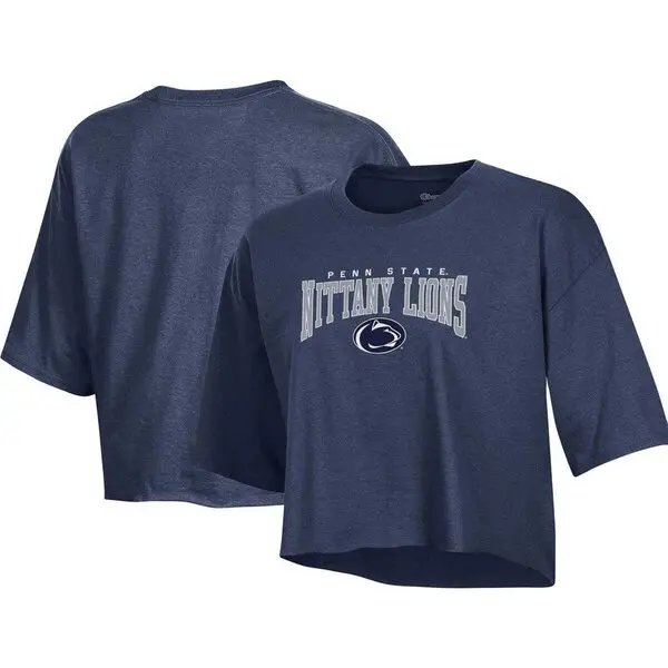 Champion Penn State Nittany Lions Boyfriend Cropped T-shirt - Heather Navy