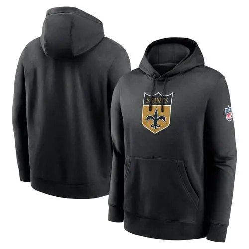 Nike New Orleans Saints 2023 Sideline Club Alternate Tri-blend Pullover Hoodie - Black