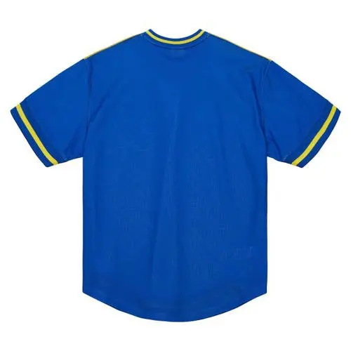 Mitchell & Ness Golden State Warriors Jumbotron 3.0 Mesh V-neck T-shirt - Gold