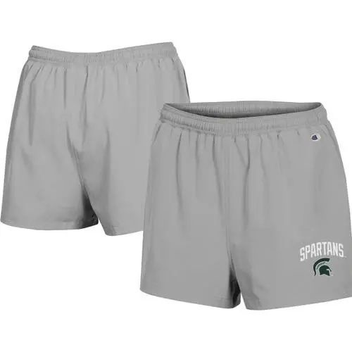 Champion Michigan State Spartans Football Fan High Waist Shorts - Gray