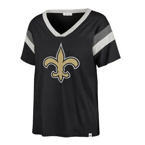 '47 New Orleans Saints Phoenix V-neck T-shirt - Black