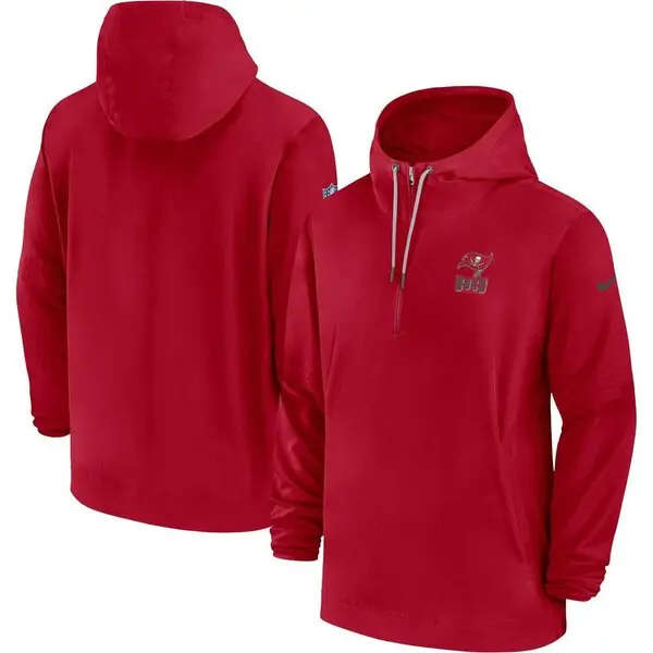 Nike Tampa Bay Buccaneers Sideline Half-zip Hoodie - Red