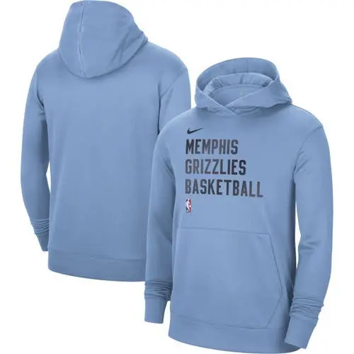 Nike Memphis Grizzlies 2023/24 Performance Spotlight On-court Practice Pullover Hoodie - Light Blue