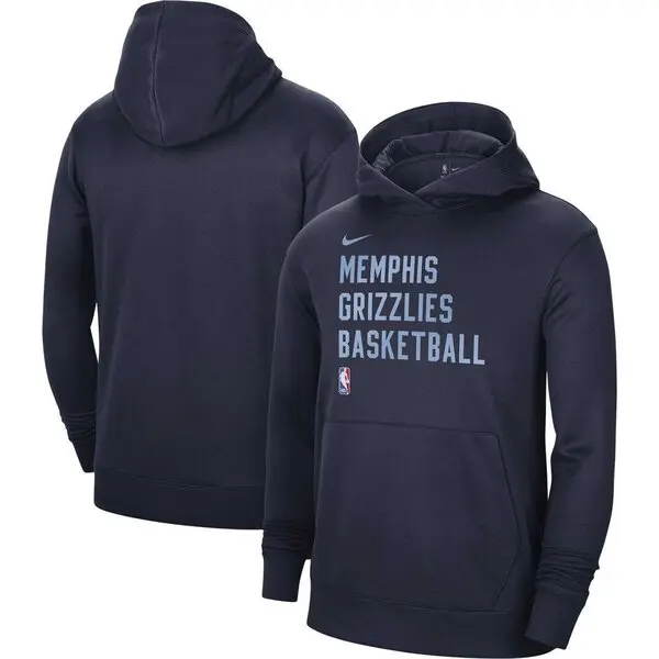 Nike Memphis Grizzlies 2023/24 Performance Spotlight On-court Practice Pullover Hoodie - Navy