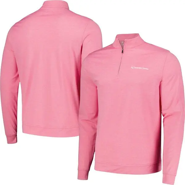 FULL TURN Churchill Downs The Butter Stripe Tri-blend Half-zip Top - Pink