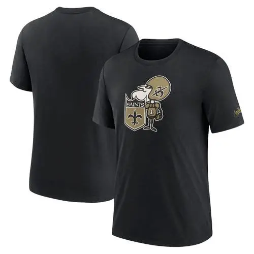 Nike New Orleans Saints Rewind Logo Tri-blend T-shirt - Black