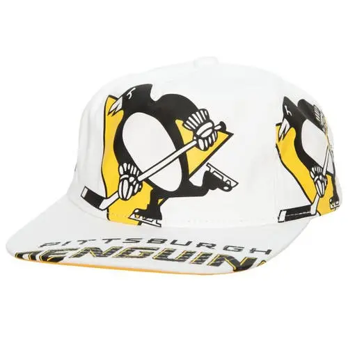 Mitchell & Ness Pittsburgh Penguins In Your Face Deadstock Snapback Hat - White