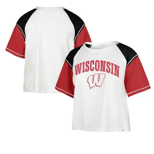 '47 Wisconsin Badgers Serenity Gia Cropped T-shirt - White