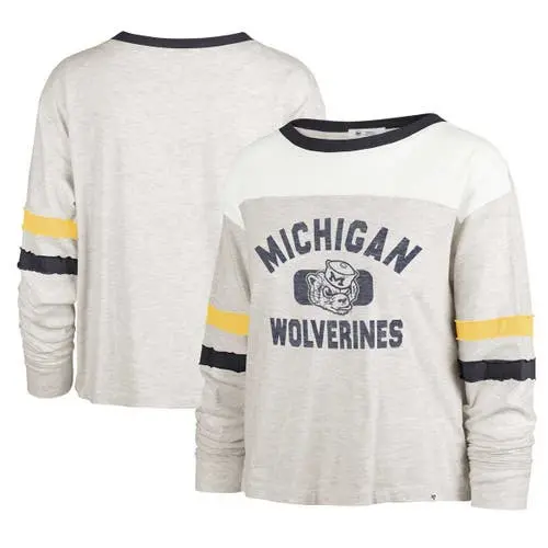 '47 Michigan Wolverines Vault All Class Lena Long Sleeve T-shirt - Oatmeal
