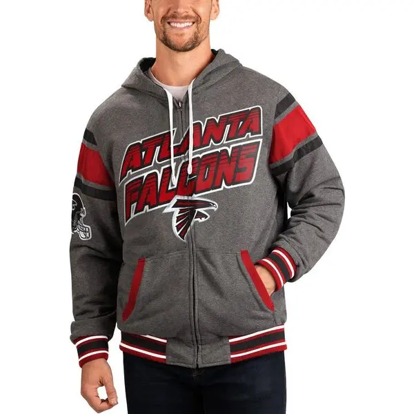 G-III SPORTS BY CARL BANKS Atlanta Falcons Extreme Full Back Reversible Hoodie Full-zip Jacket - Red
