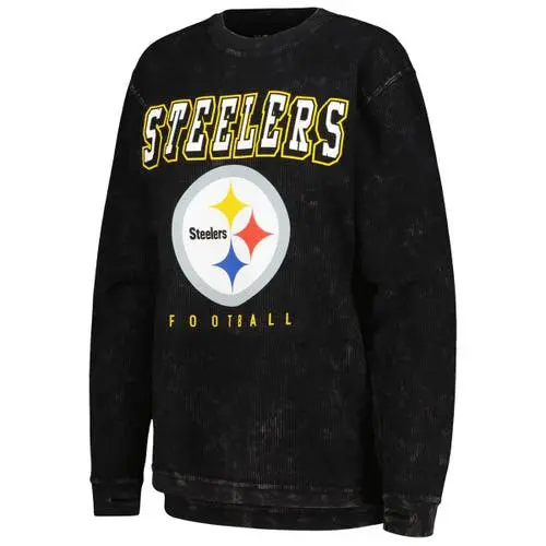 G-III 4HER BY CARL BANKS Pittsburgh Steelers Pullover Sweatshirt - Black