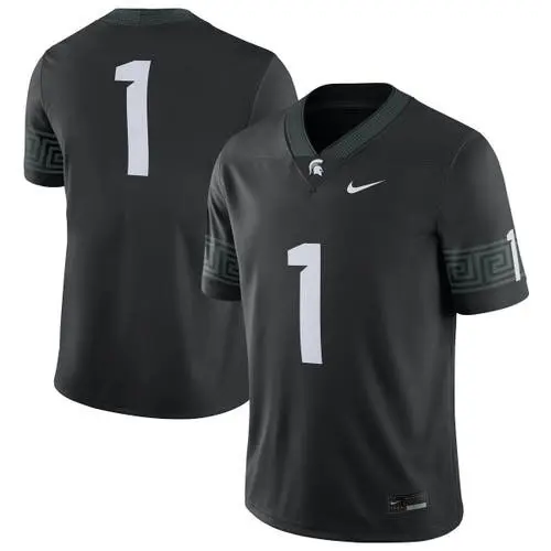 Nike 1 Michigan State Spartans Alternate Football Game Jersey - Black