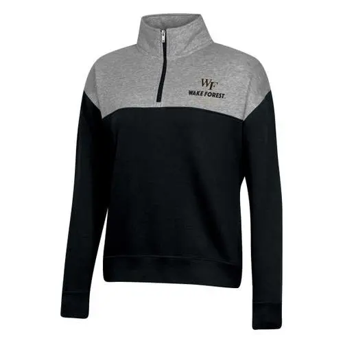 Champion Wake Forest Demon Deacons Color-blocked Quarter-zip Sweatshirt