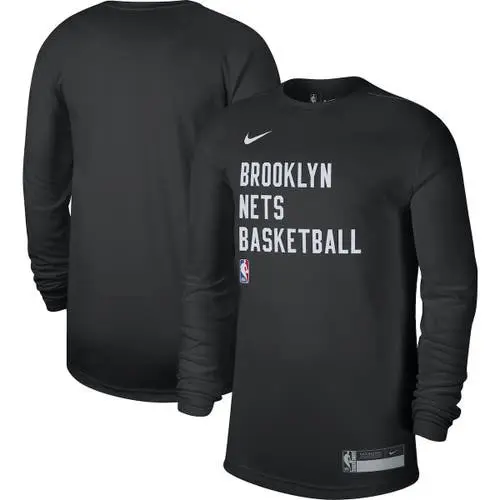 Nike Brooklyn Nets 2023/24 Legend On-court Practice Long Sleeve T-shirt - Black