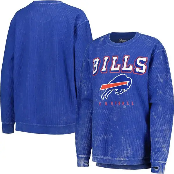 G-III 4HER BY CARL BANKS Buffalo Bills Comfy Cord Pullover Sweatshirt - Royal