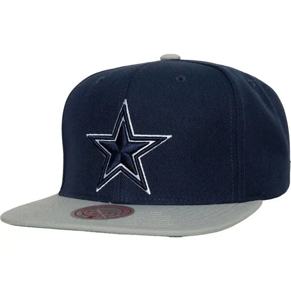 Mitchell & Ness Silver Dallas Cowboys Team 2-tone Snapback Hat - Navy