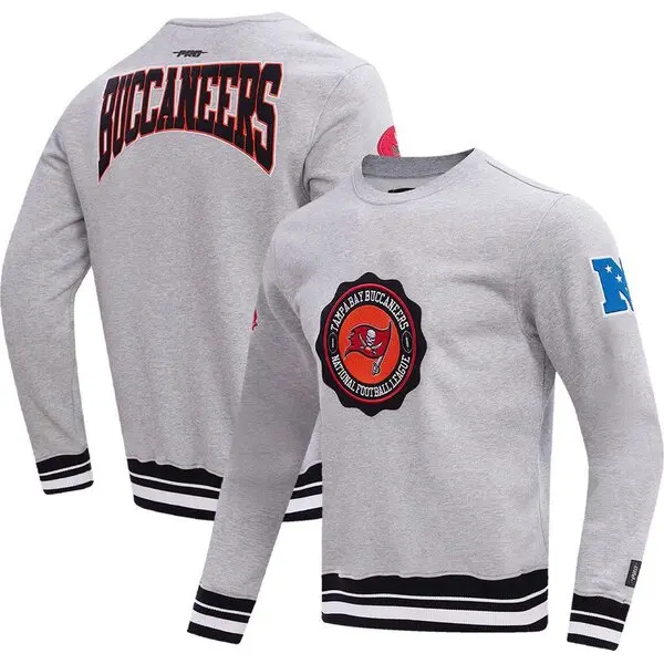 PRO STANDARD Tampa Bay Buccaneers Crest Emblem Pullover Sweatshirt - Heather Gray