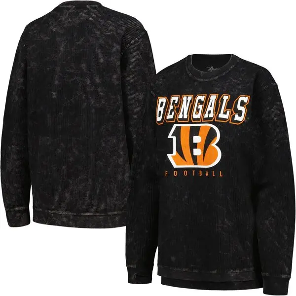 G-III 4HER BY CARL BANKS Cincinnati Bengals Comfy Cord Pullover Sweatshirt - Black
