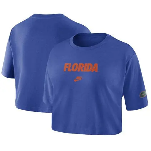 Nike Florida Gators Wordmark Cropped T-shirt - Royal