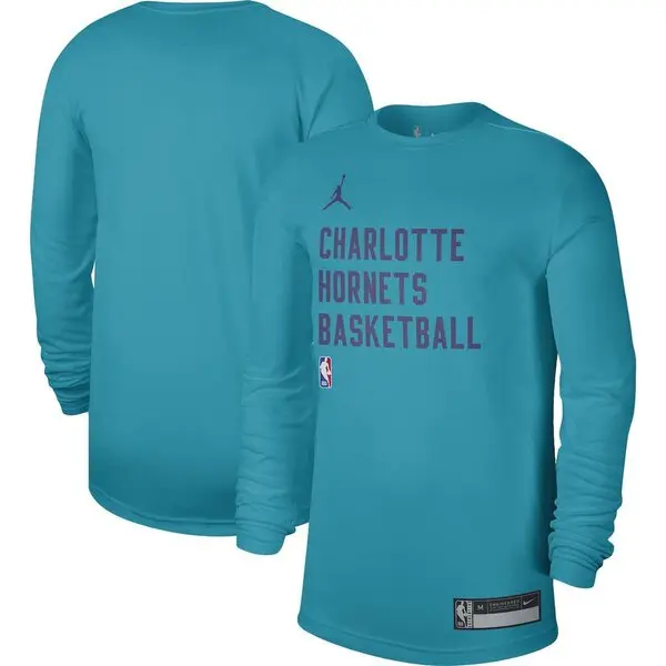 Nike Jordan Brand Charlotte Hornets 2023/24 Legend On-court Practice Long Sleeve T-shirt - Teal