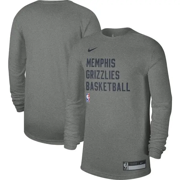Nike Memphis Grizzlies 2023/24 Legend On-court Practice Long Sleeve T-shirt - Heather Gray