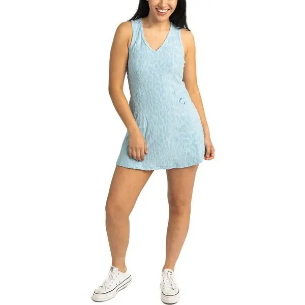 LUSSO Chicago Cubs Tess Cheetah V-neck Racerback Dress - Blue