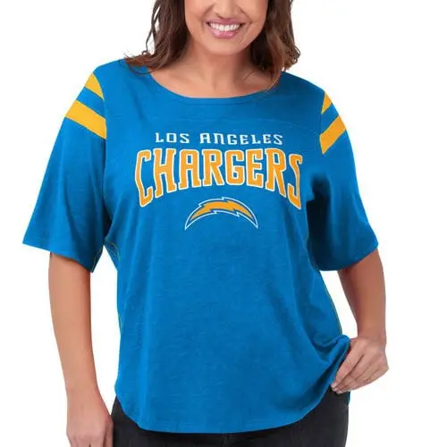 G-III 4HER BY CARL BANKS Los Angeles Chargers Linebacker T-shirt - Light Blue