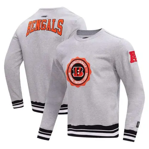 PRO STANDARD Cincinnati Bengals Crest Emblem Pullover Sweatshirt - Heather Gray