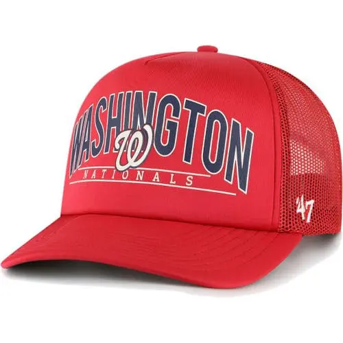 '47 Washington Nationals Backhaul Foam Trucker Snapback Hat - Red