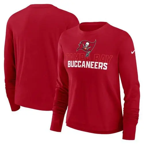Nike Tampa Bay Buccaneers Modest Crop Performance Long Sleeve T-shirt - Red