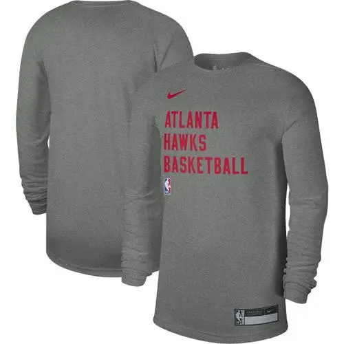 Nike Atlanta Hawks 2023/24 Legend On-court Practice Performance Long Sleeve T-shirt - Heather Gray