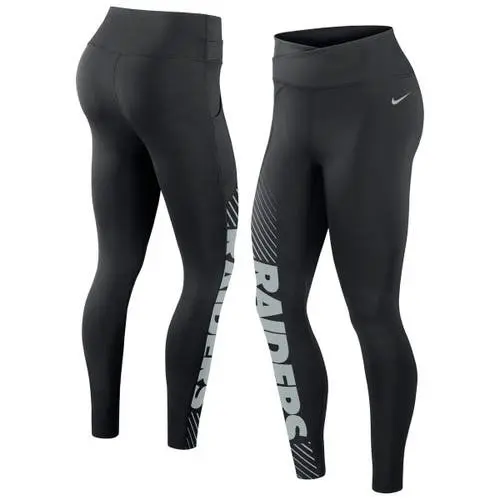 Nike Las Vegas Raiders Yard Line Crossover Leggings - Black
