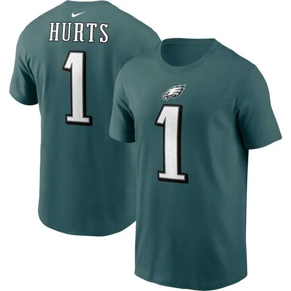 Nike Jalen Hurts Midnight Philadelphia Eagles Player Name & Number T-shirt - Green