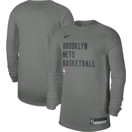 Nike Brooklyn Nets 2023/24 Legend On-court Practice Long Sleeve T-shirt - Heather Gray
