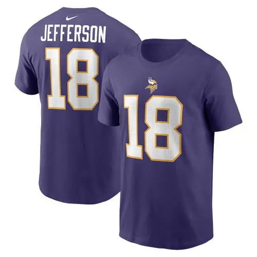Nike Justin Jefferson Minnesota Vikings Classic Player Name & Number T-shirt - Purple