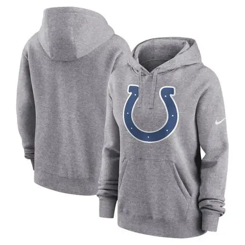 Nike Indianapolis Colts Team Logo Club Fleece Pullover Hoodie - Heather Gray